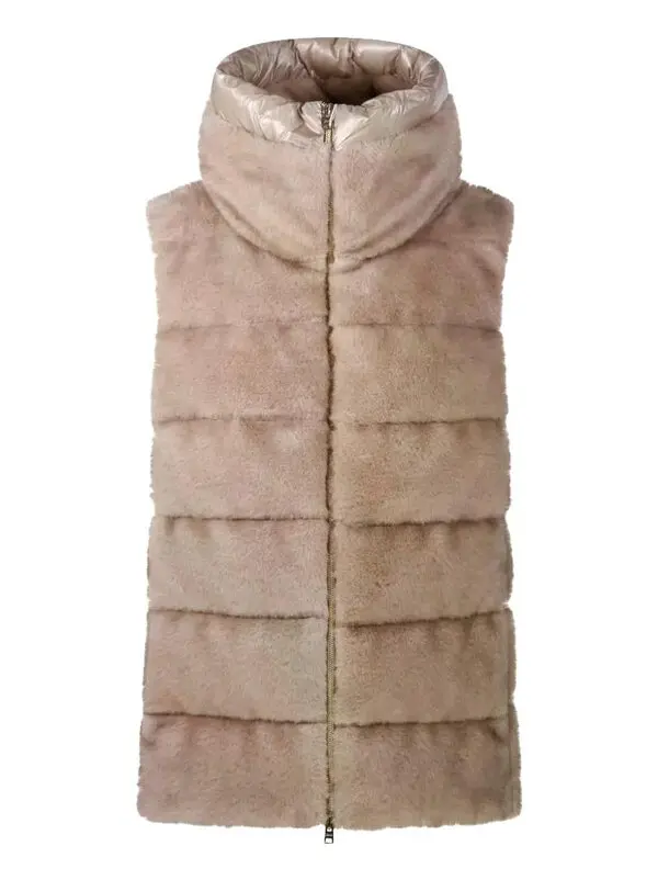 Herno Faux-fur Padded Gilet - Neutrals