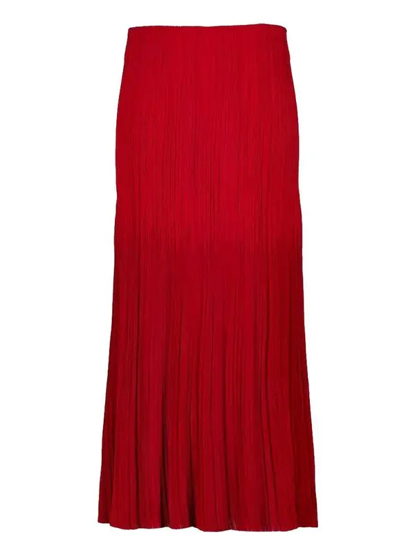 Balmain Pleated Midi Skirt - Red