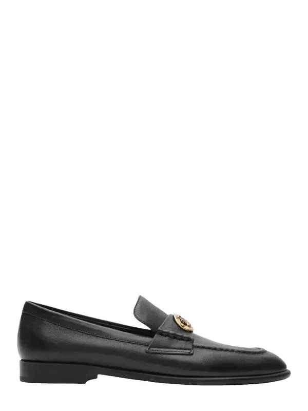 Burberry Opal Loafers With Metal Knight Stamp - Black