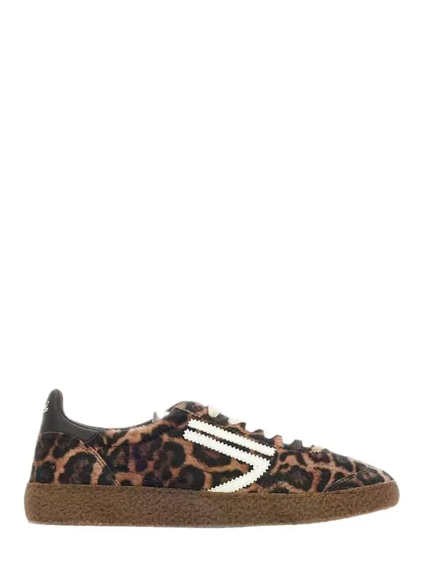 PURAAI Leopard Print Lace-up Sneakers - Brown