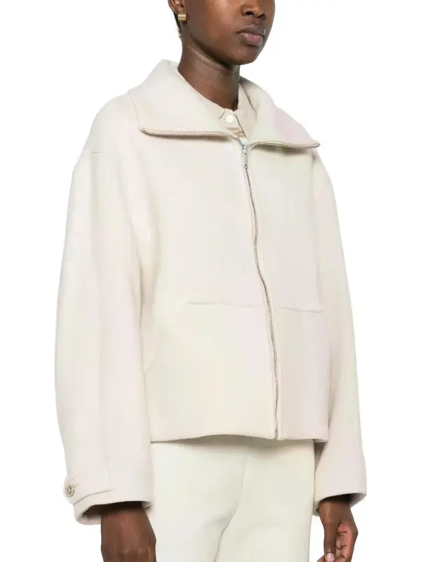 SEMICOUTURE Zip-up Button-cuff Jacket - Neutrals