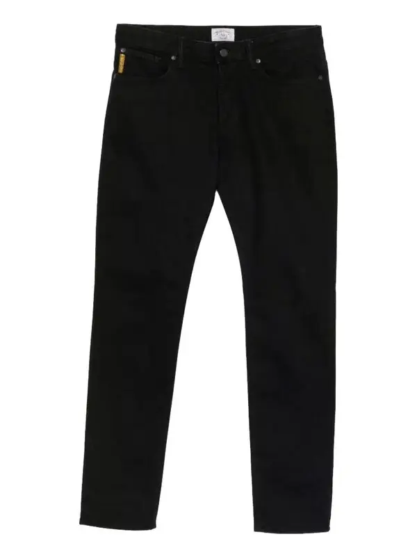 Emporio Armani Logo-patch Slim-fit Jeans - Black
