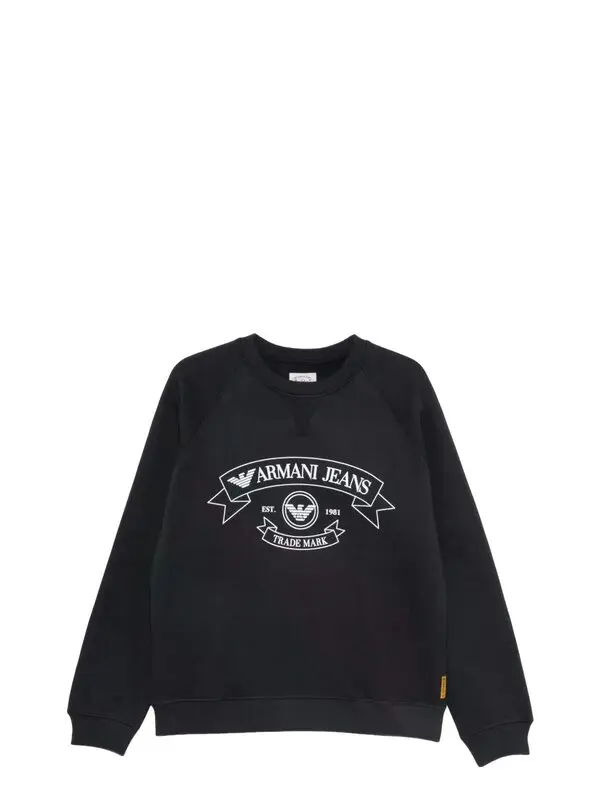 Emporio Armani Logo Print Raglan Sleeve Sweatshirt - Blue