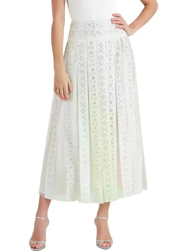 TEMPERLEY LONDON Gallantry Midi Skirt - Neutrals