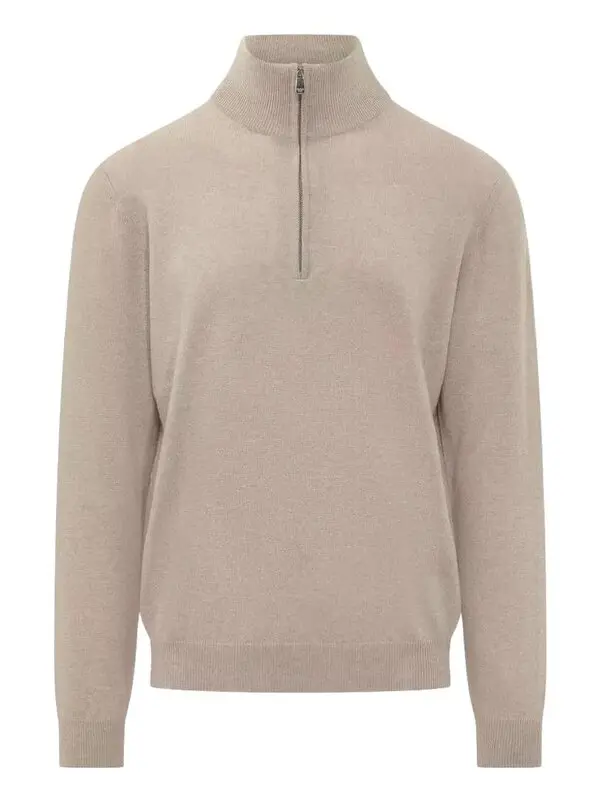 Malo Half-zip Cashmere Jumper - Neutrals