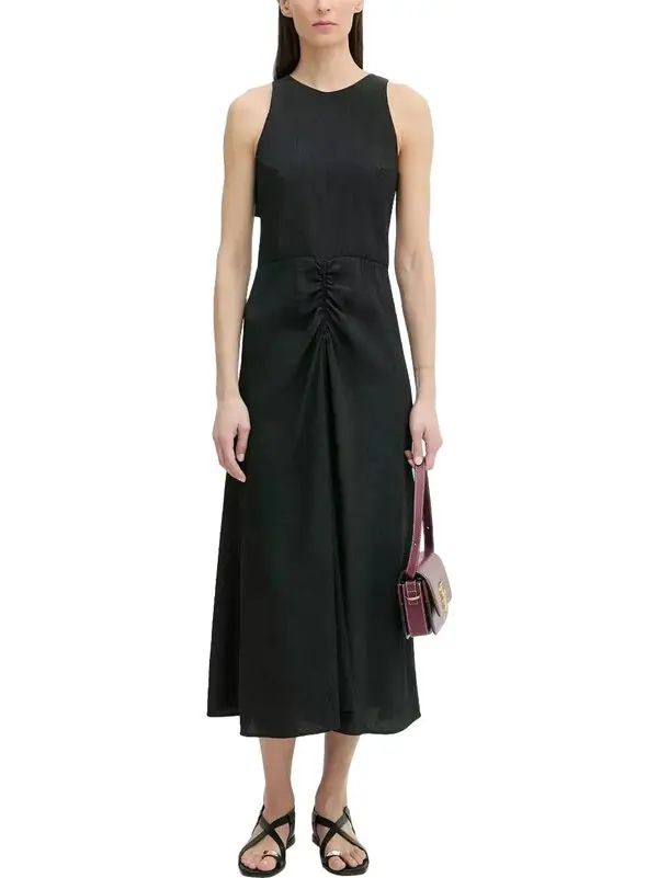 SESSUN Lua Ruched Open-back Midi Dress - Black