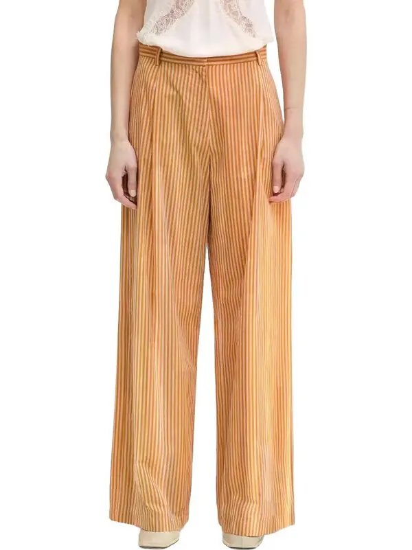 SESSUN Provencia Striped Pleated Trousers - Orange