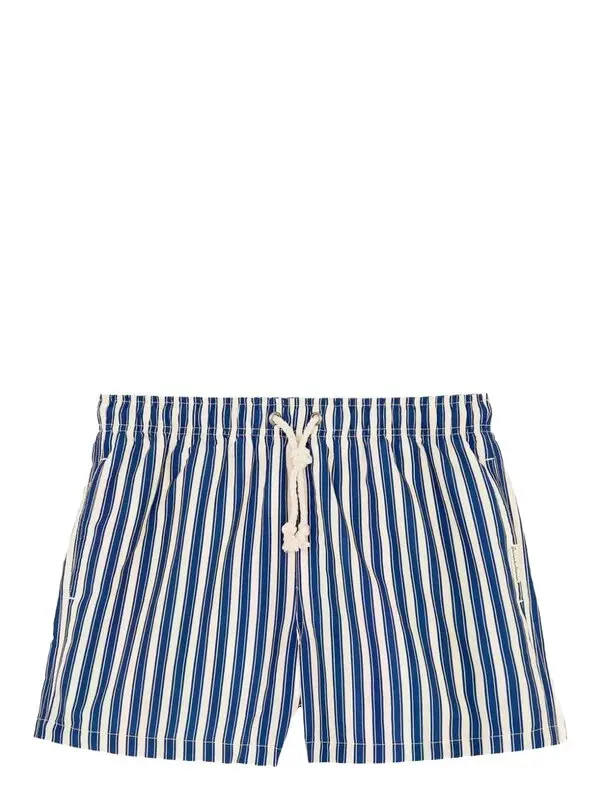 GASSA D AMANTE Alassio Striped Drawstring Swim Shorts - Blue