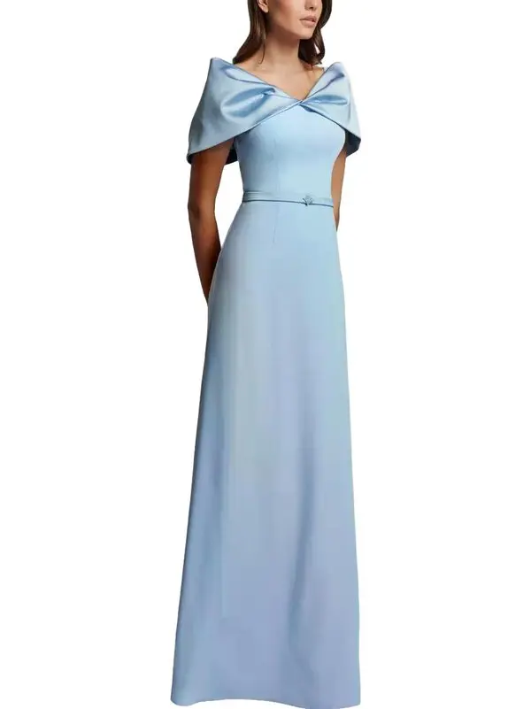 CRISTALLINI Belted Fluid Maxi Dress - Blue