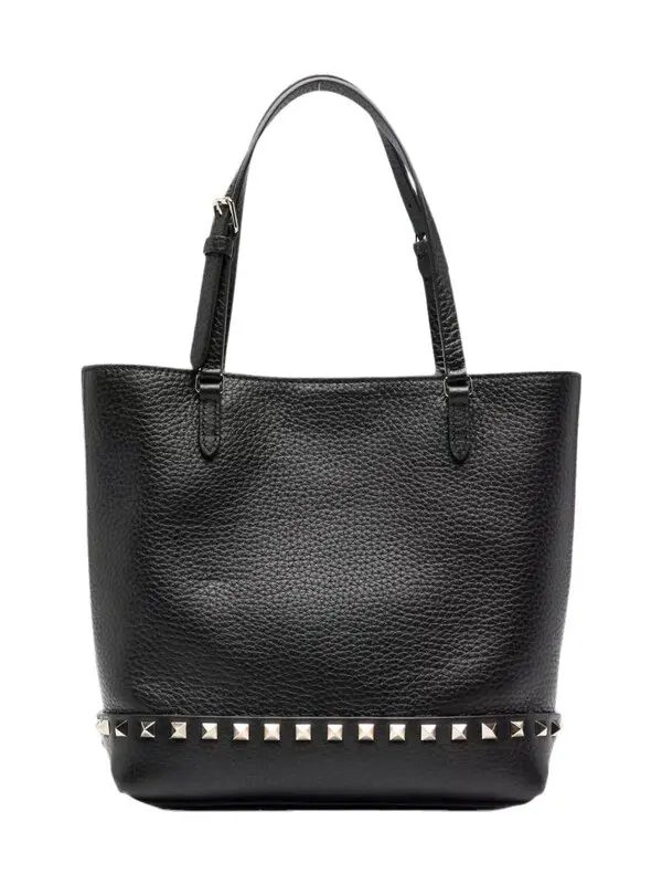 Valentino Garavani Rockstud Grained Leather Tote Bag - Black