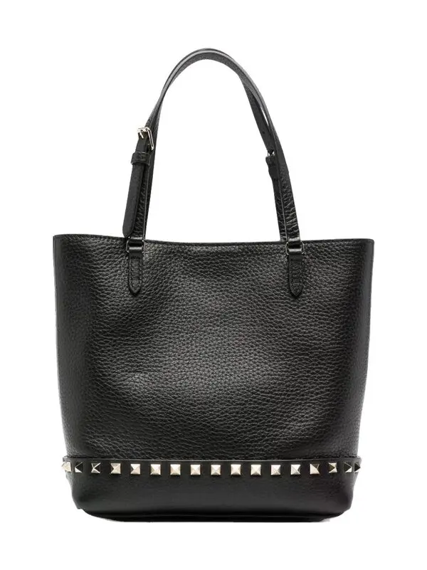 Valentino Garavani Rockstud Grained Leather Tote Bag - Black