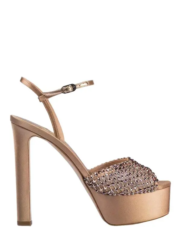 LE SILLA Gilda Crystal-embellished Platform Sandals - Neutrals