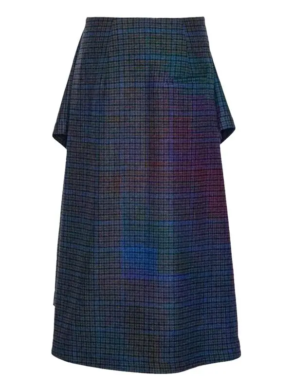 Henrik Vibskov Blanket Check-pattern Midi Skirt - Blue