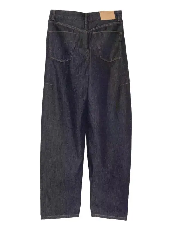 JNBY Relaxed Barrel-leg Jeans With Contrast Stitching - Blue