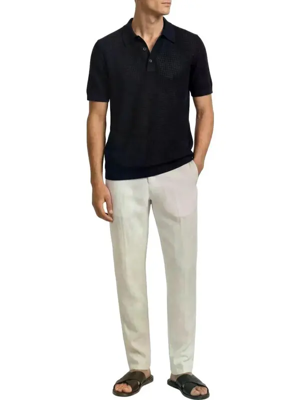 Orlebar Brown Keeling Open-knit Polo Shirt - Blue