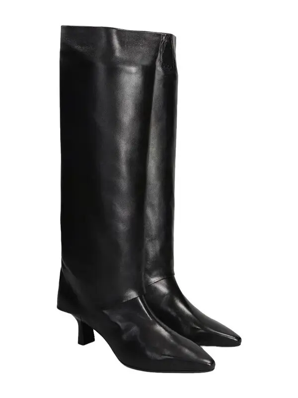 THE SELLER Fold-over Pointed-toe Boots - Black