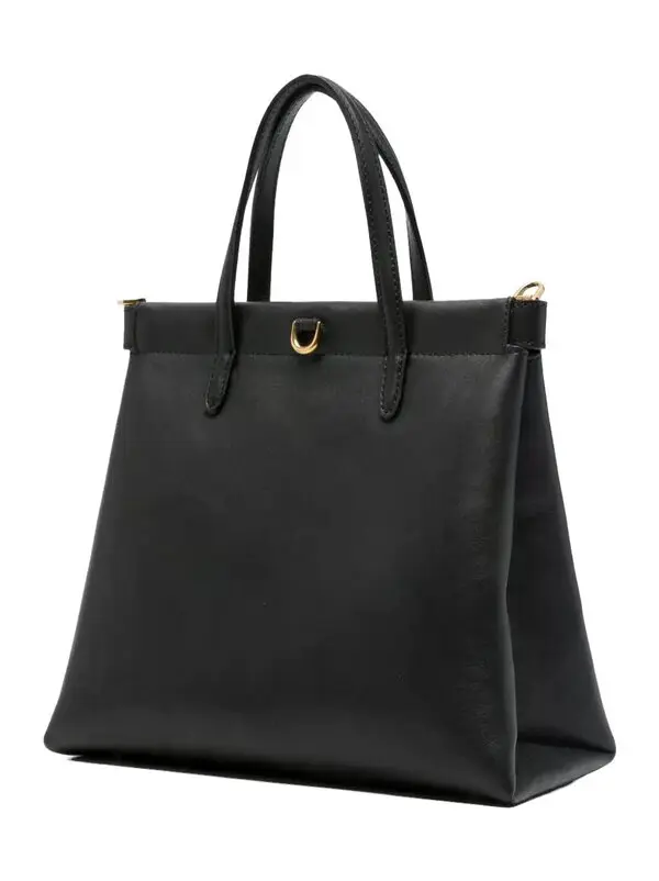 Etro Logo-detail Leather Tote Bag - Black