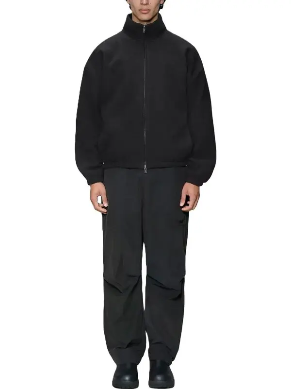 Rains Fleece-texture High-neck Jacket - Black