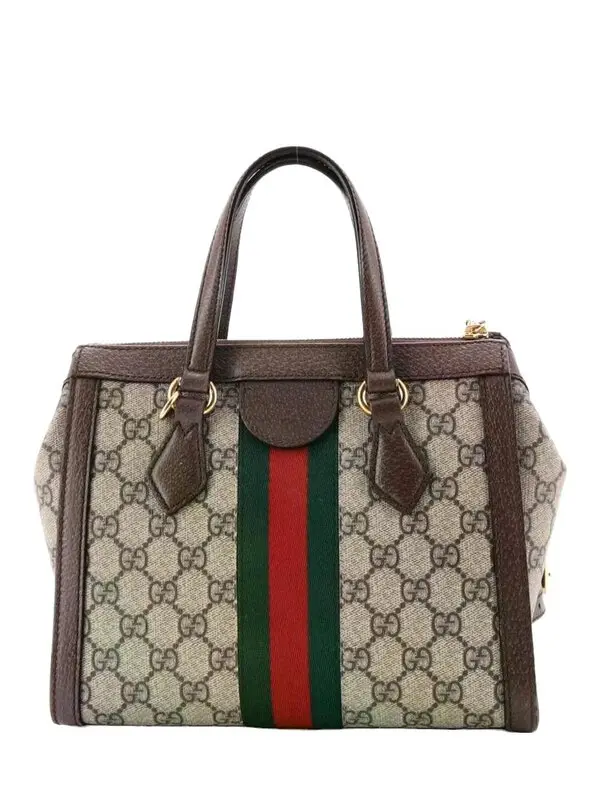 Gucci Ophidia Top Handle Gg Coated Canvas Small Tote Bag - Brown
