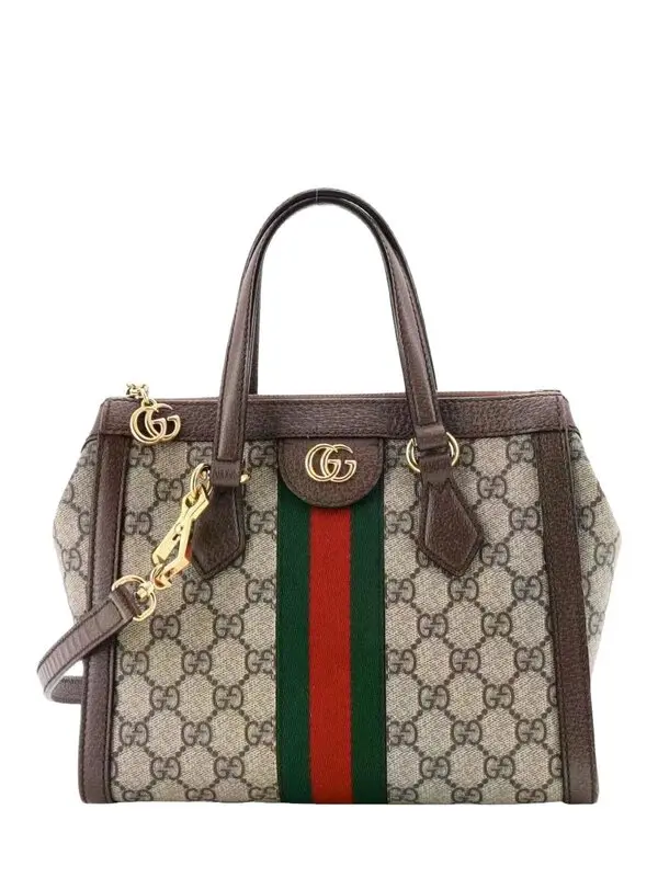 Gucci Ophidia Top Handle Gg Coated Canvas Small Tote Bag - Brown