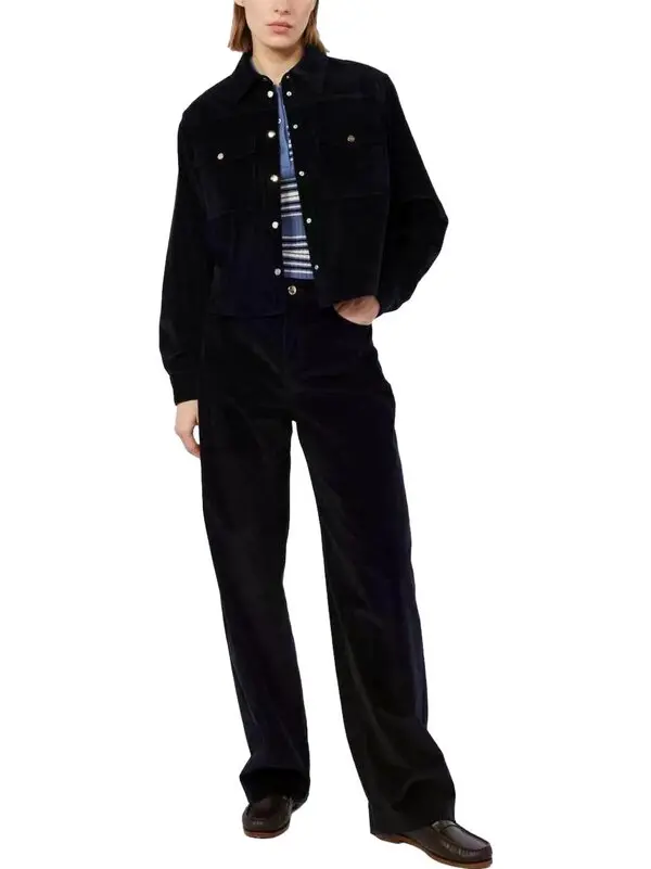 Max Mara Corduroy Chest-pockets Jacket - Blue