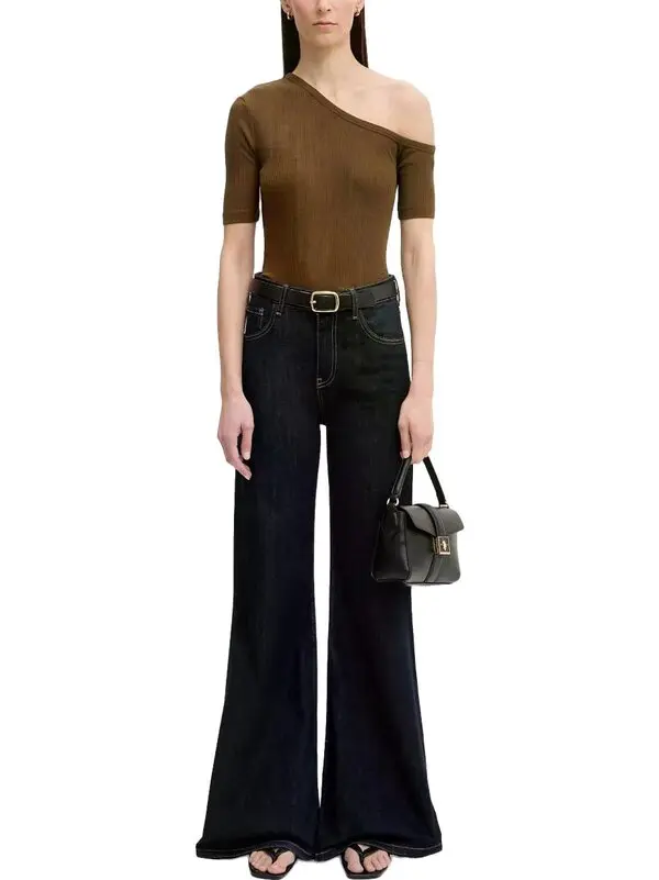 SESSUN Soline One-shoulder Ribbed Top - Brown