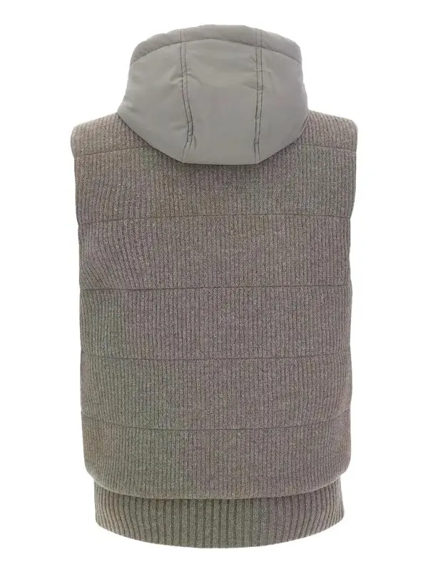 GRAN SASSO Quilted Hooded Gilet - Grey