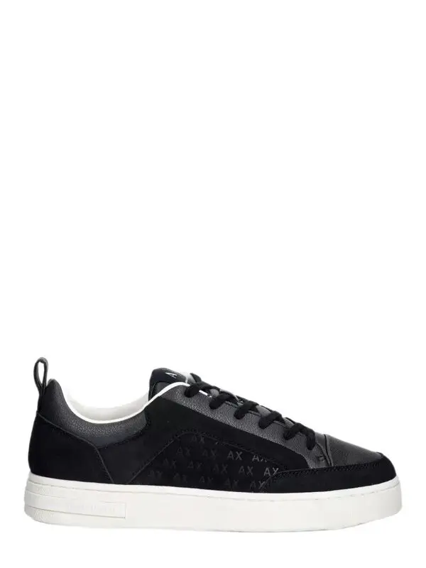 Armani Exchange Logo Pattern Suede Sneakers - Blue