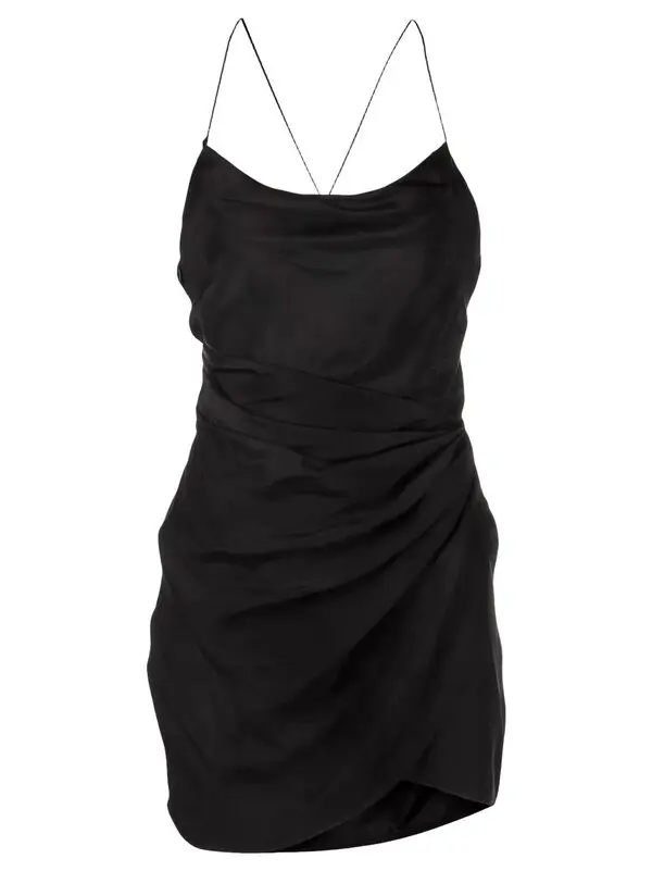 Gauge81 Scoop-neck Gathered Minidress - Black