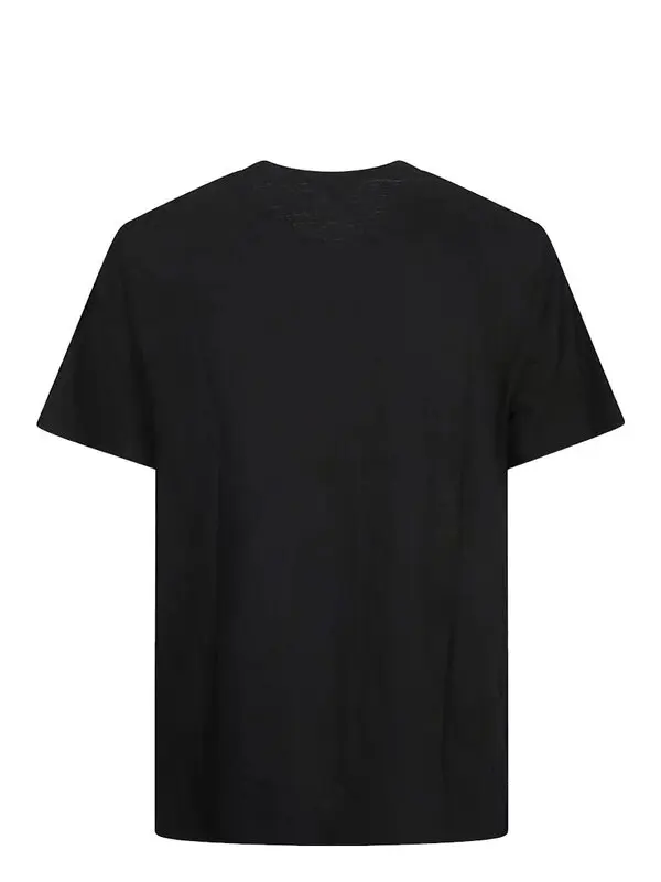JAMES PERSE Henley-neck Cotton T-shirt - Black