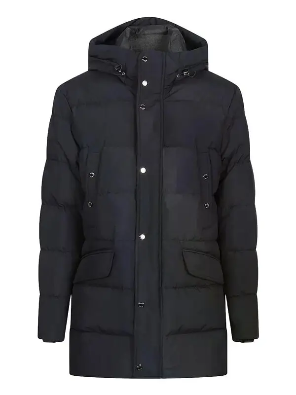 MOORER Hooded Padded Coat - Blue