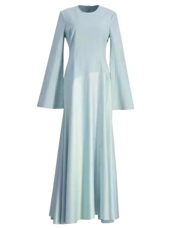 Solace London The Storm Flared-sleeve Maxi Dress - Blue