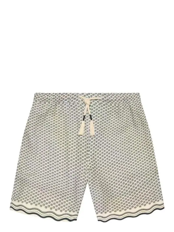 Orlebar Brown Sonoran Geometric-print Linen Deck Shorts - White