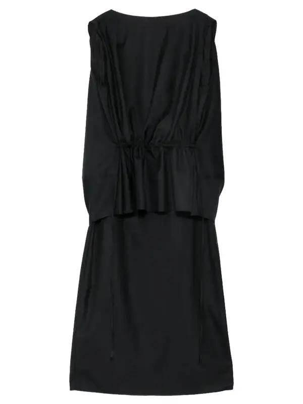 LESS Layered Sleeve Midi Dress - Black