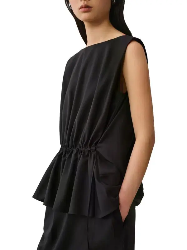 LESS Layered Sleeve Midi Dress - Black