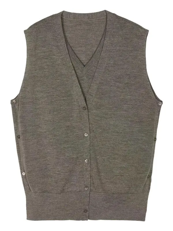 LESS Button-up Layered Vest - Grey