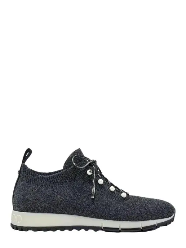 JIMMY CHOO Veles Pearl Embellished Sneakers - Grey