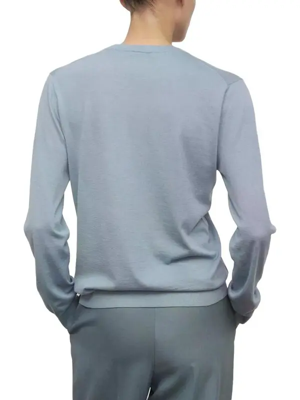 THE ROW Naius V-neck Long-sleeved Top - Blue