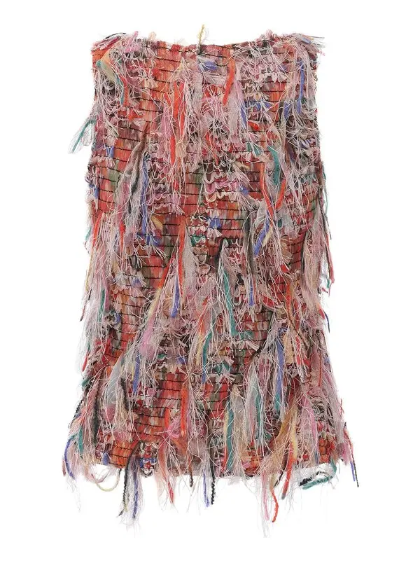 FRONT ROW SHOP Julie Fringed Top - Pink