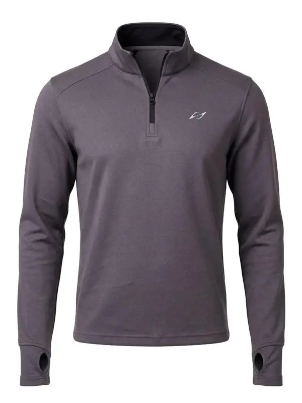 SAVED LAB Quarter Zip Pullover In Anthracite - Grey