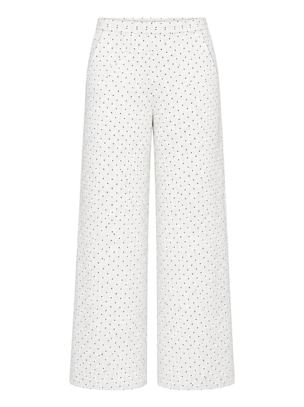 SUN CULTURE Kay Trousers In Polka Chiffon - White