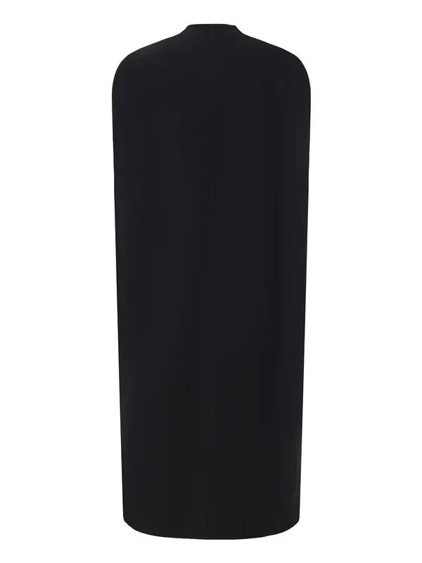 FRONT ROW SHOP Double-faced Sculptural Wool Cape Coat - Black
