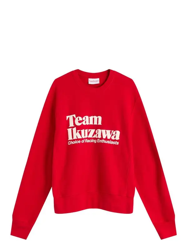 TEAM IKUZAWA Elbow Patch Logo Sweatshirt - Red