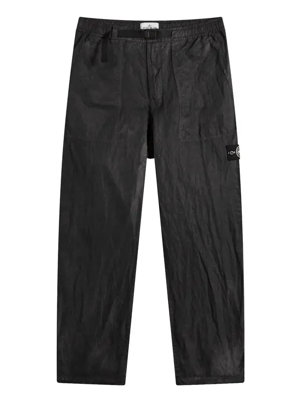 Stone Island Dense Nylon-tc Hand Sprayed Reflective Trousers - Black