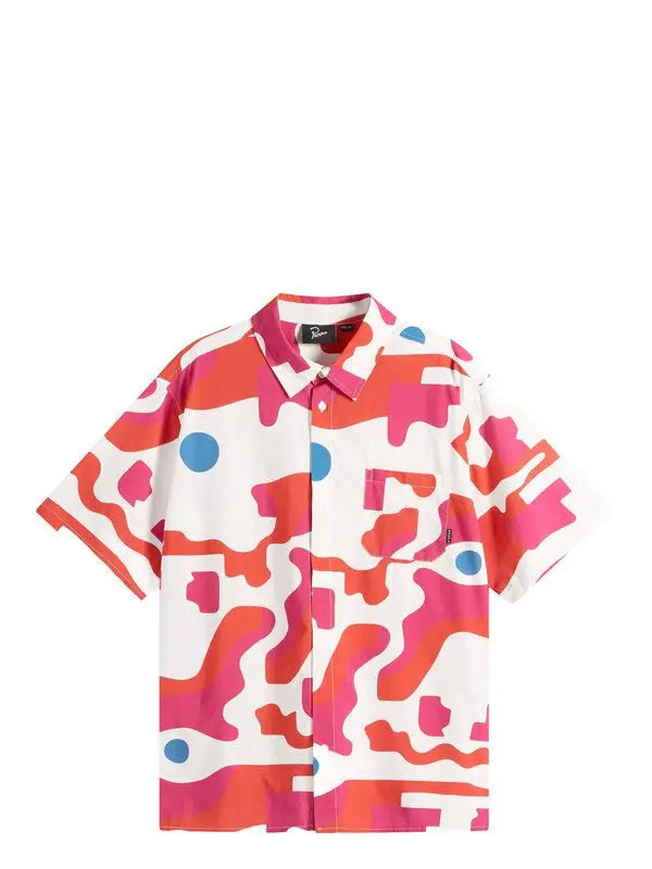 PARRA Abstract Mountain Short Sleeve Shirt - Red