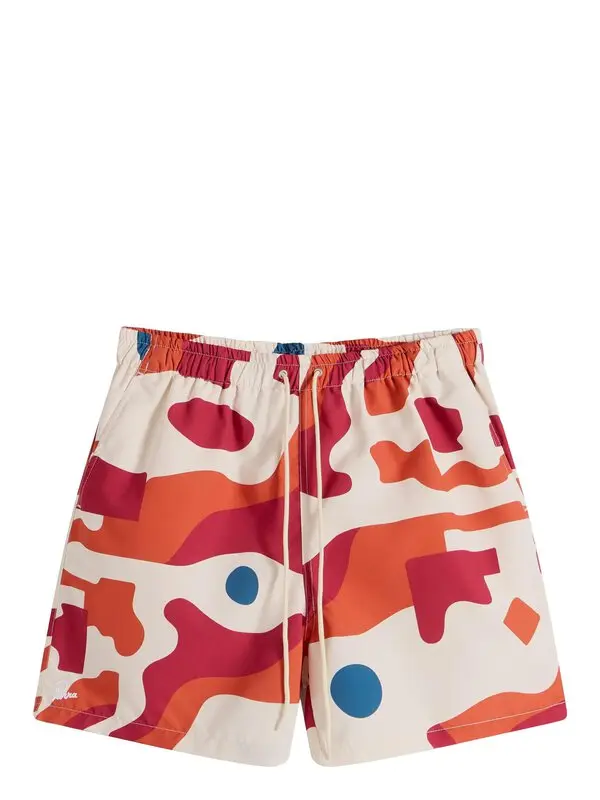 PARRA Abstract Mountain Swim Shorts - Red
