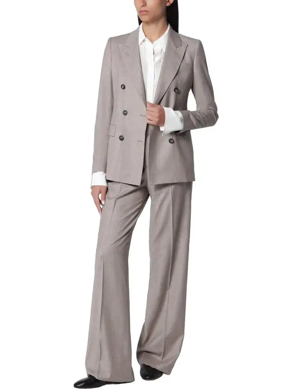 Tagliatore Double-breasted Taupe Suit In Wool And Cashmere - Beige