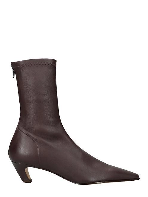 Khaite Arizona 40 Stretch-leather Ankle Boots - Wine