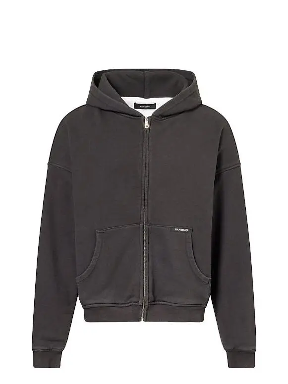 NAHMIAS Logo-print Cotton Hoodie - Aged Black