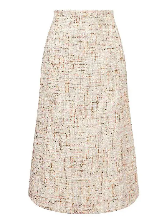 Huishan Zhang Evelina Metallic Tweed Midi Skirt - Multi